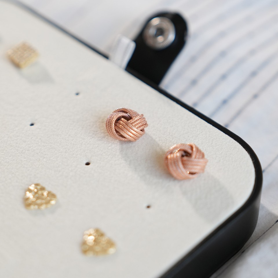 Compact PU Leather Double Layer Jewelry Organizer Box Portable Black ...