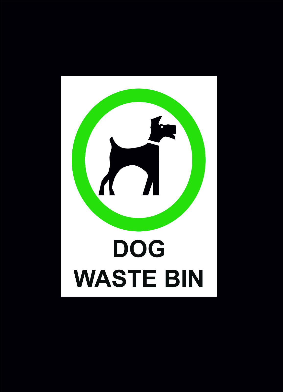 DOG WASTE BIN sign or sticker all sizes fouling litter park council ...