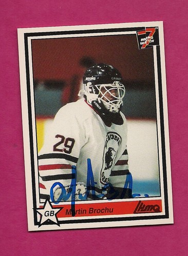 RARE BISON MARTIN BROCHU GOALIE AUTOGRAPH CARD (INV# A3814) | eBay