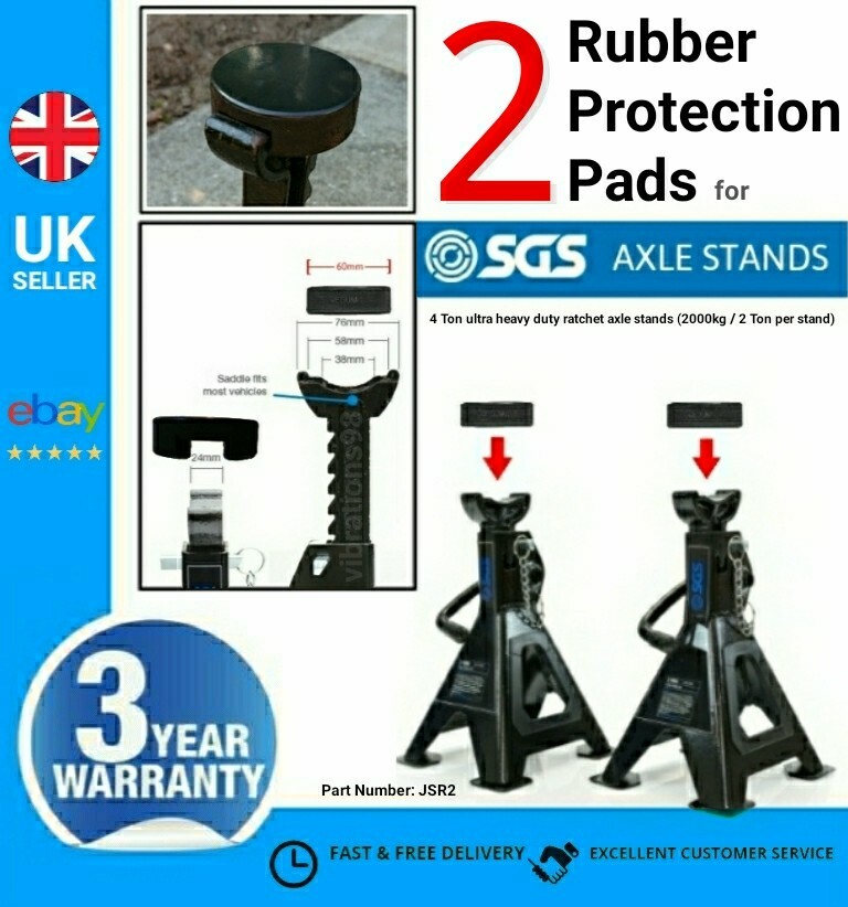 2x Rubber Protection Pads for your 4 Ton SGS Axle Stands (2 Ton per ...