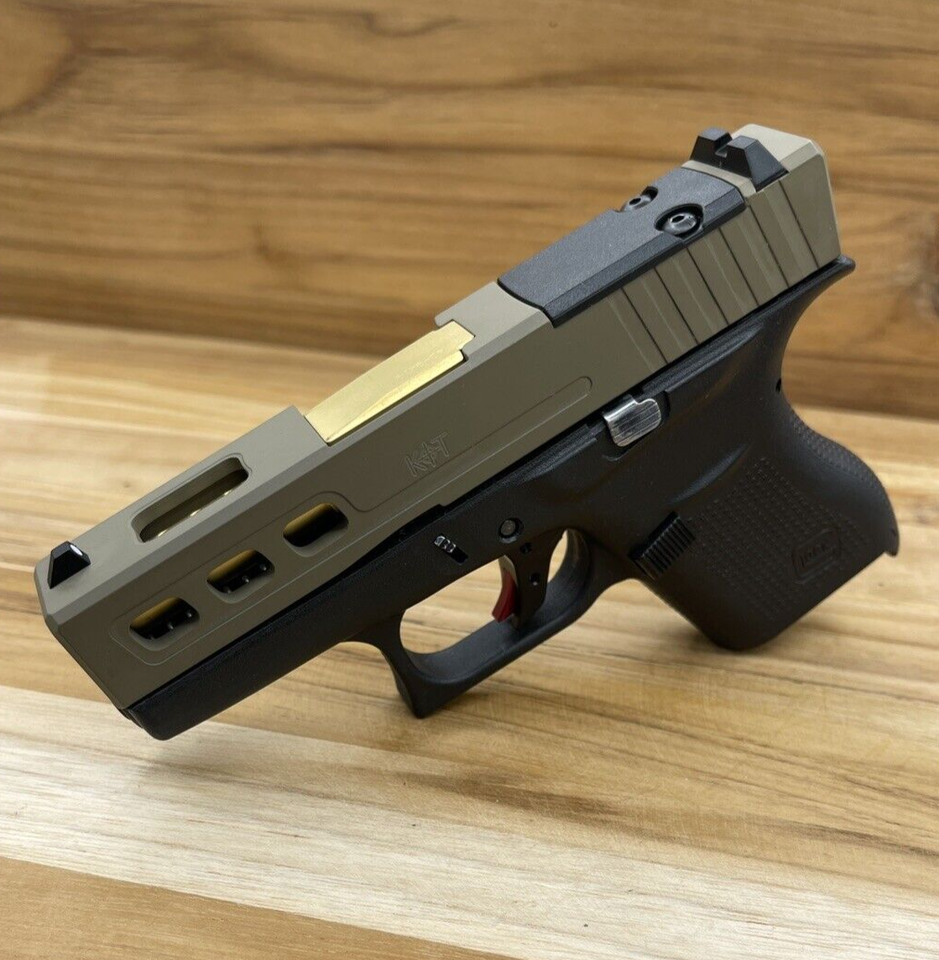 For Glock 43 43x FDE Complete Slide Lighting Ported RMSc PORTED GOLD ...