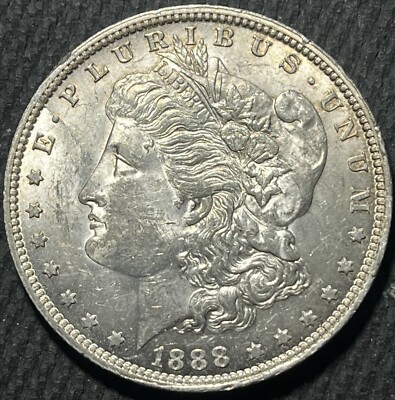 Cleaned And AU Details On This 1888-O Morgan Silver Dollar EDS Scarface ...