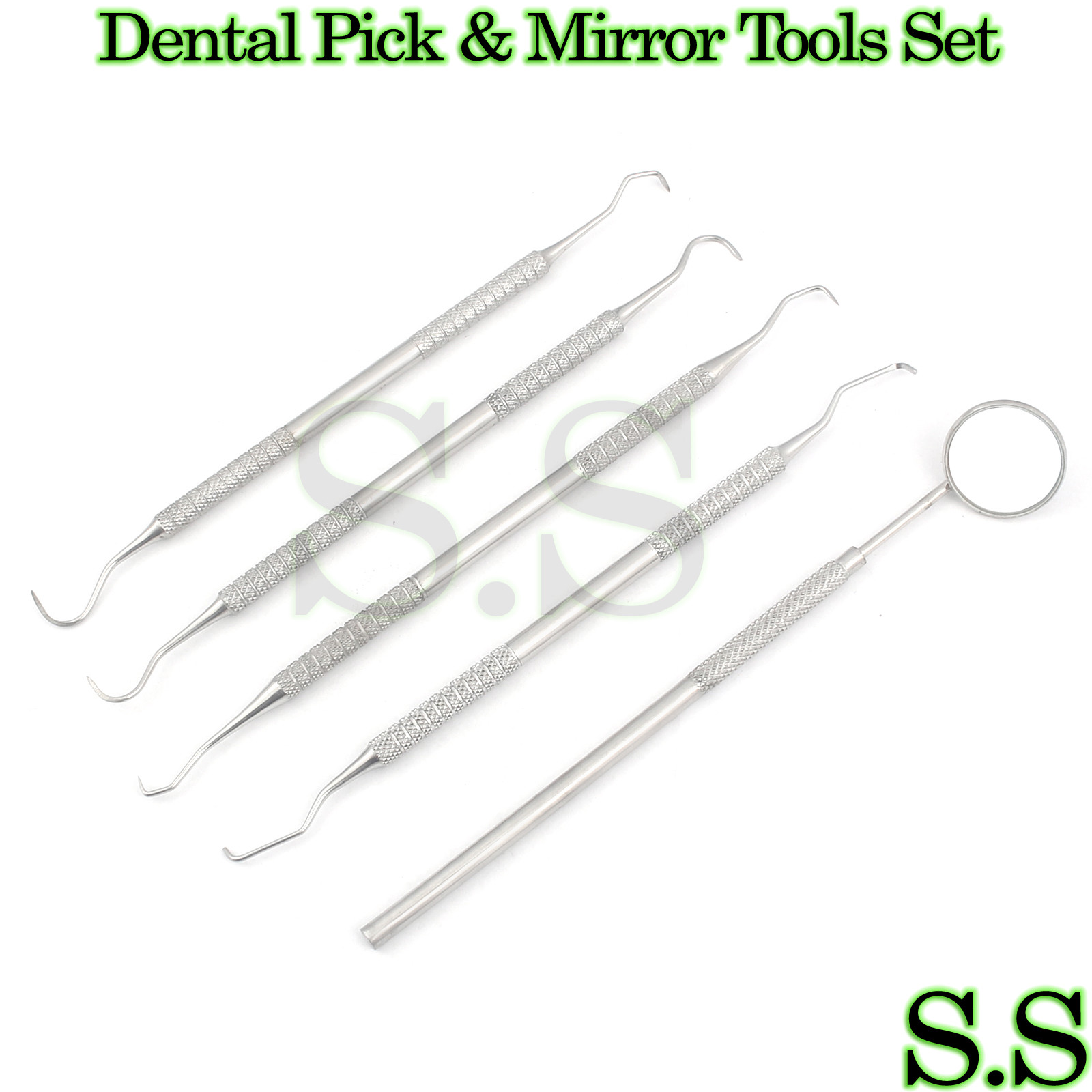 1 Set Dental Pick & Mirror Tools Sculpture Instrument Double End Oral ...