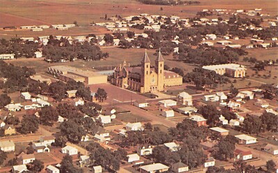 Basilica of St Fidelis Victoria KS Kansas Aerial Downtown View Vtg ...
