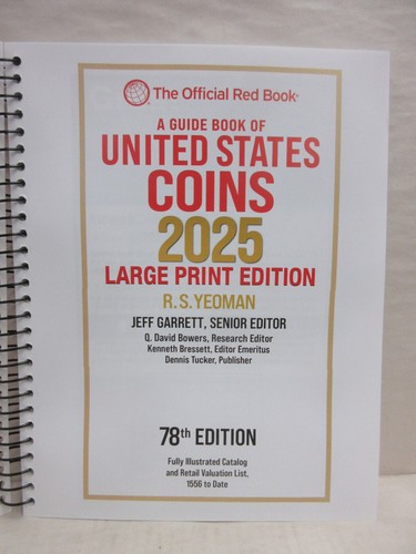 2025 Red Book Guide United States Coins 78th Edition Large Print Spiral ...