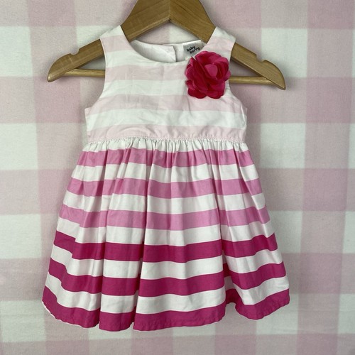 Baby Berry Size 000 Dress 0-3 Months Lined Cotton Pink Stripe Party ...
