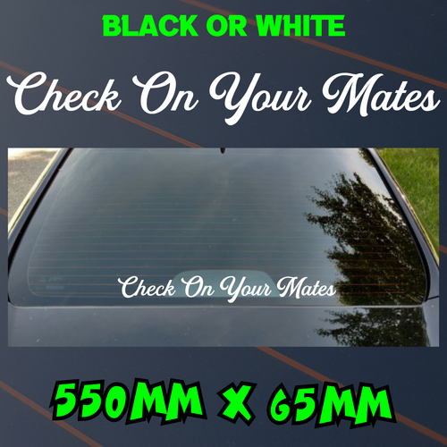 Check On Your Mates Sticker Car Decal Mental Health JDM Drift Turbo 4x4 ...