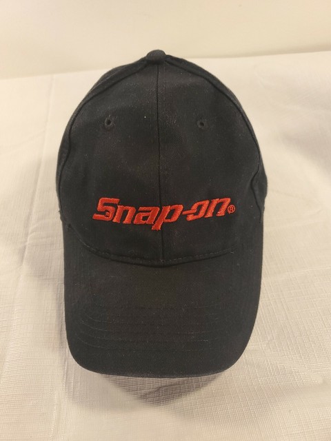 Snap-On Tools Hat Cap Stiched Adjustable Black Red 100% Cotton Strap ...
