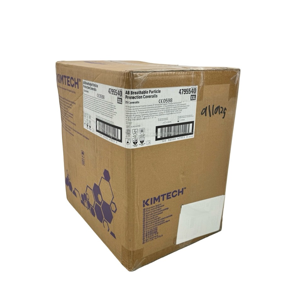 Kimtech A8 Low Lint Contamination Controll Coveralls, White, 2X-Large ...