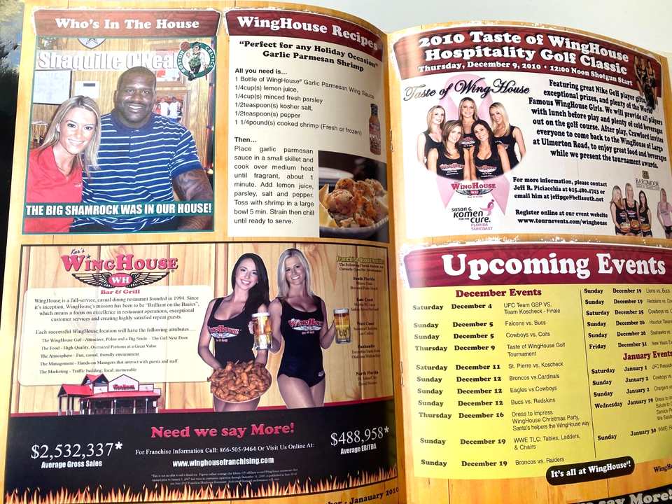 2014 WINGHOUSE BAR GRILL FRANCHISE ADVERTISING BROCHURE NICE PICS NOT A ...