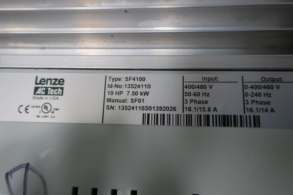Lenze Ac Tech SF4100 Ac Vfd Drive 400/480v-ac 0-240hz 0-460v-ac 10hp | eBay