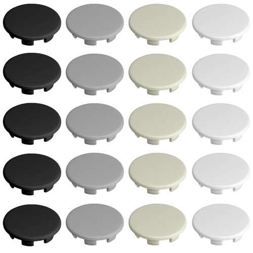 5x ROUND COVERING CLOSING WALL CLIP INSERT HOLE CAP BLACK WHITE GREY ...