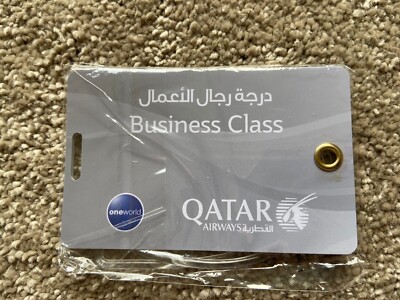 Qatar Airways - Business Class hinged Plastic luggage tag, New | eBay