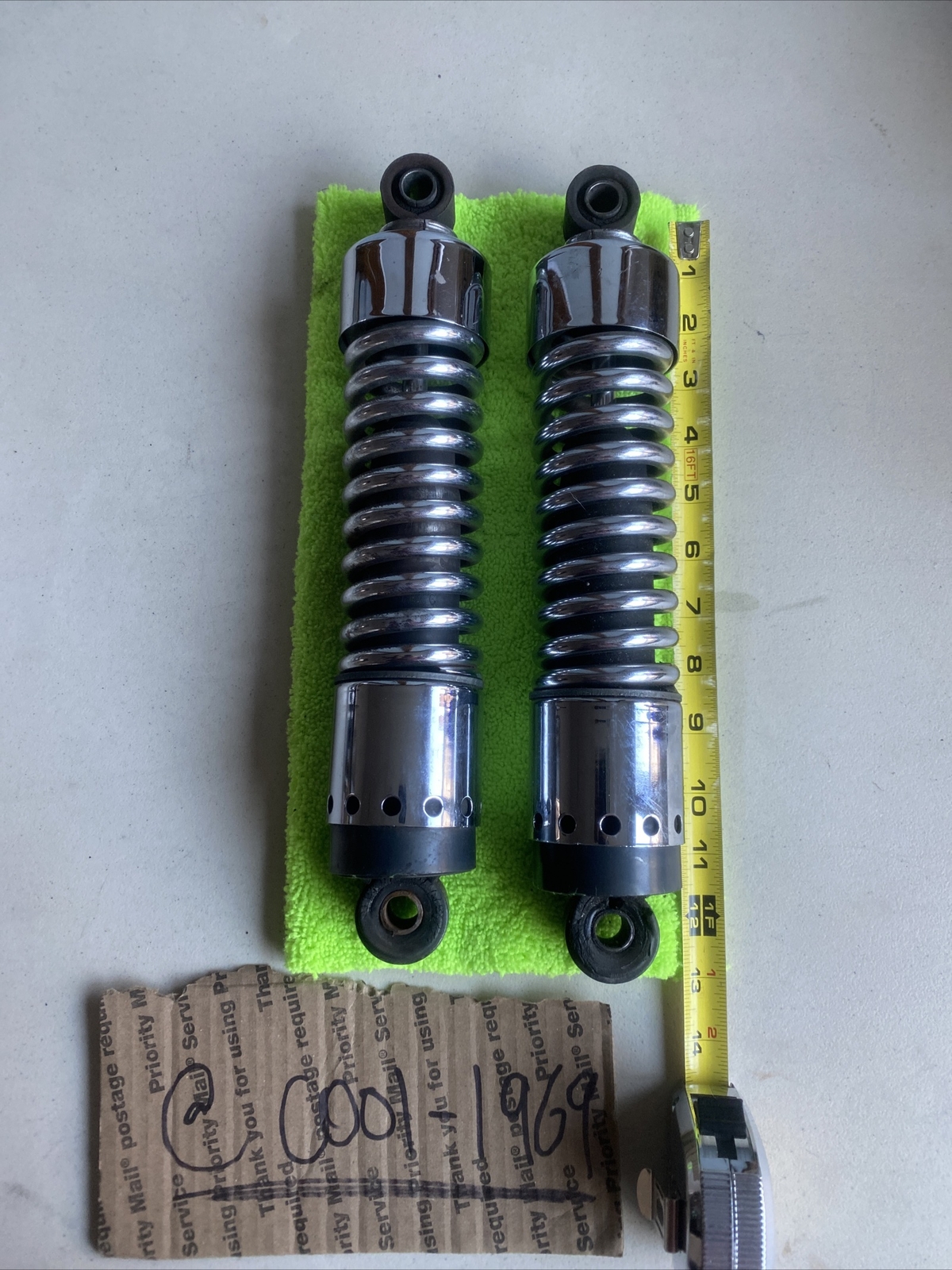 Harley OEM Dyna/ Sportster 12" Chrome Rear Shocks Suspension Shock | eBay