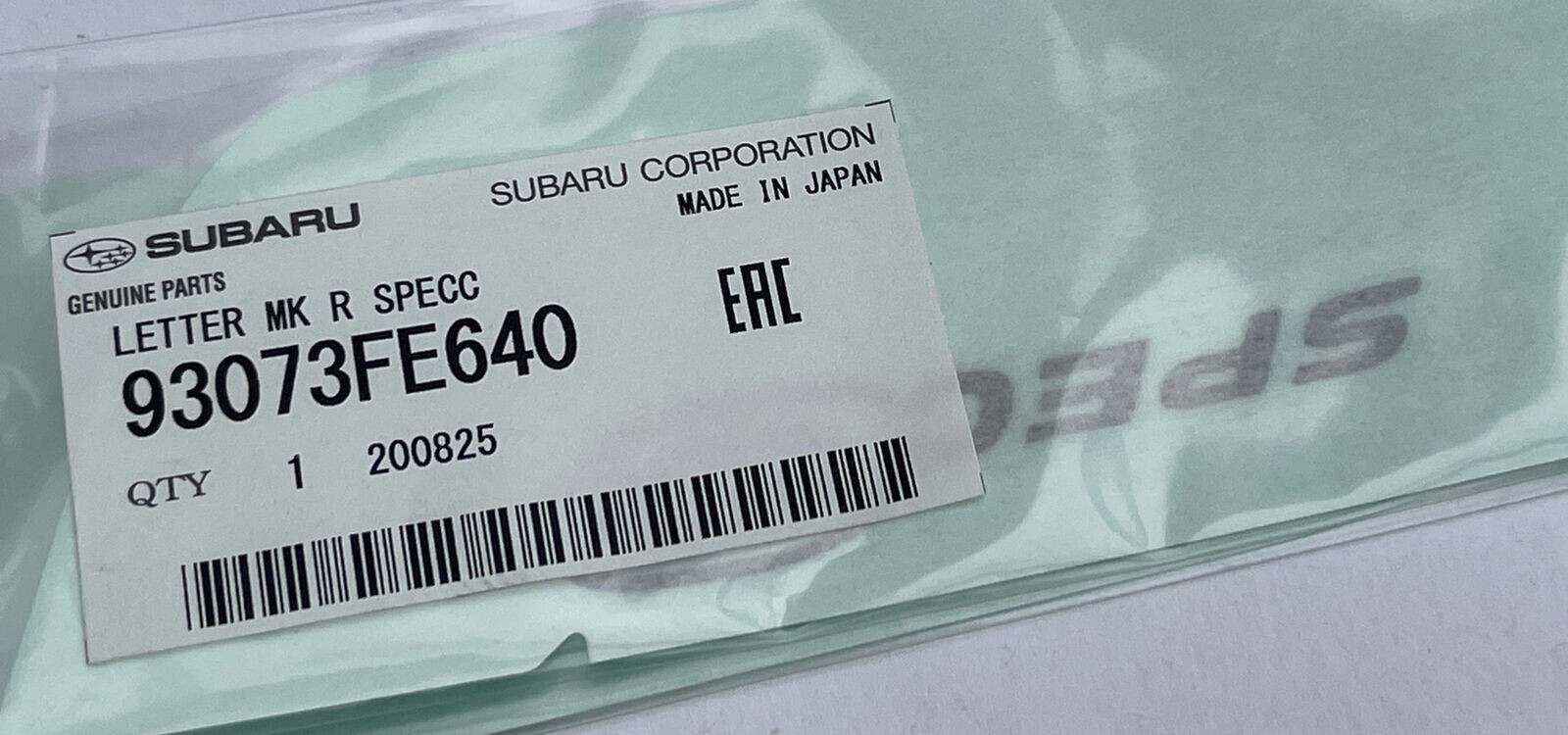 Subaru Impreza SPEC C Decal Self adhesive with grey text 93073FE640 for ...