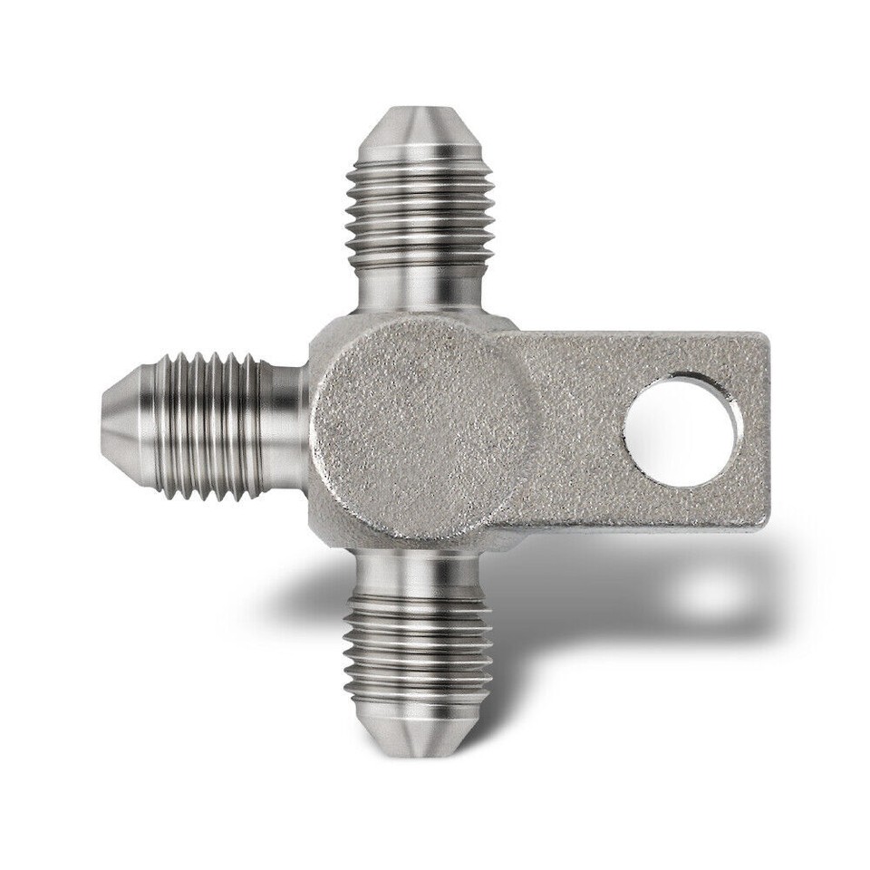 3AN AN-3 Stainless Steel AN3 3-Way Male Brake Hose Fitting Tee Adapter ...