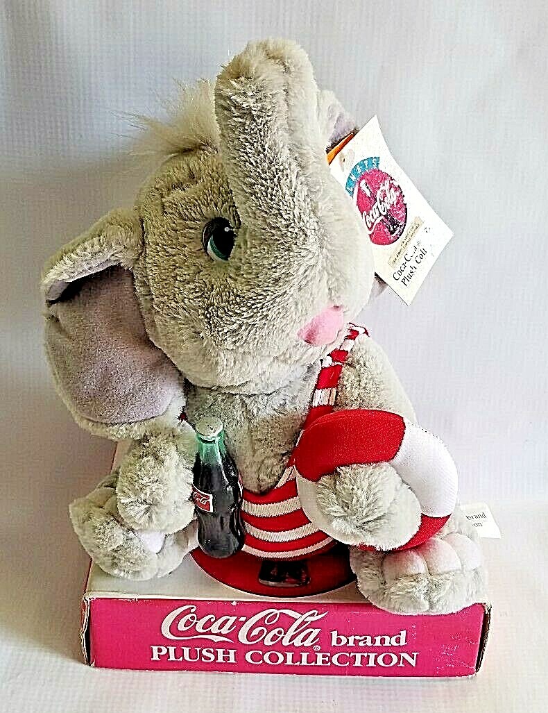 Vintage 1993 COCA COLA Brand Elephant Play*By*Play Toy Novelty Plush ...