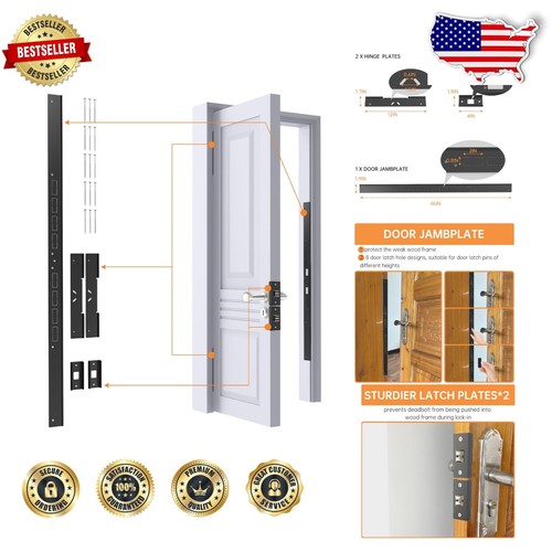 Tamper-Proof Door Jamb Repair Kit - 5-Piece Set for Force-Resistant ...