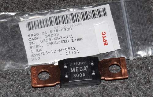 LITTLEFUSE MEGA 300A FUSE 298 32V 300 AMP SPARTAN 0219-GG3-031 MRAP ...