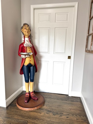 Life Size Butler Statue Resin Restaurant Decor Waiter Valet Foyer ...