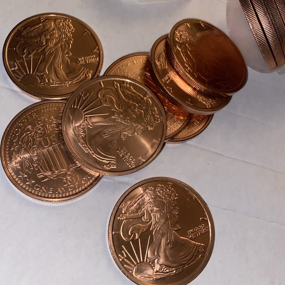 (20) WALKING LIBERTY - 1 OZ COPPER ROUND - BULLION - LOT | eBay