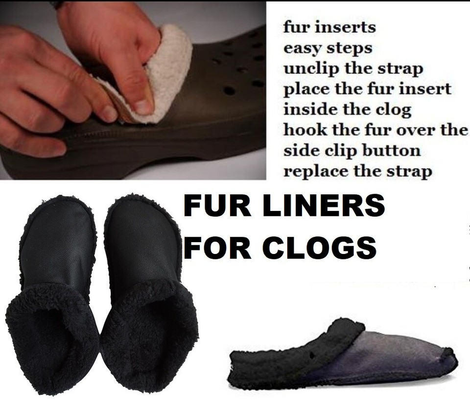 Crocs Shoes Insoles Replacement Fur Liners Inserts Inners Furry Clogs ...