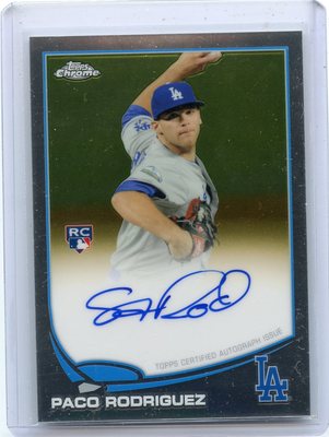 2013 TOPPS CHROME #182 PACO RODRIGUEZ AUTOGRAPH ROOKIE CARD RC, DODGERS ...