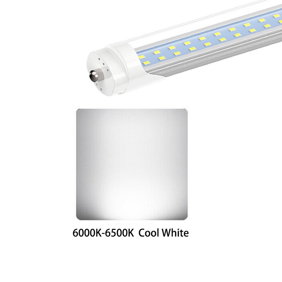 4-25PCS 72W T8 8FT LED Tube Light Bulb 8640LM Single Pin Shop Light ...