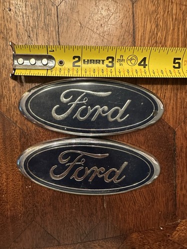Lot Of 2 Vintage Blue & Chrome Ford Badge Emblem #2 | eBay
