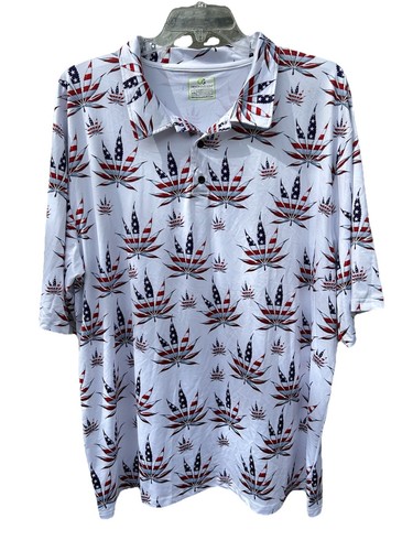 Obnoxious Golf Shirt American Flag Pot Leaf Patriotic Golf Polo ...