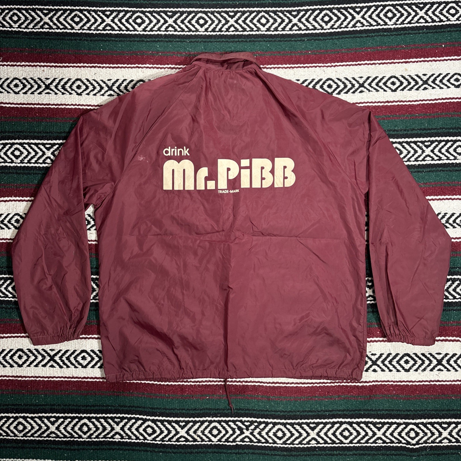 Vintage Mr. Pibb 1980’s Rare Windbreaker Jacket Maroo… - Gem
