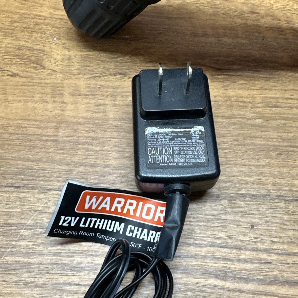 WARRIOR 12V Cordless Drill Driver 3/8" Keyless Chuck 12 Volt battery W ...