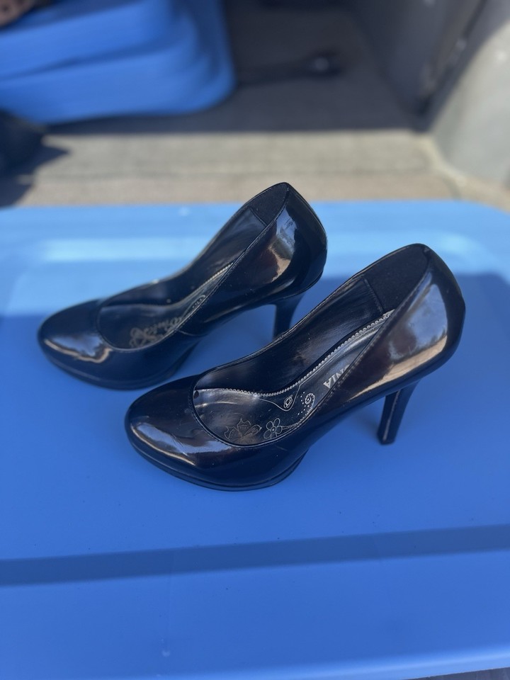 Lasonia Black Patent Leather High Heel Pumps Size 7 | eBay