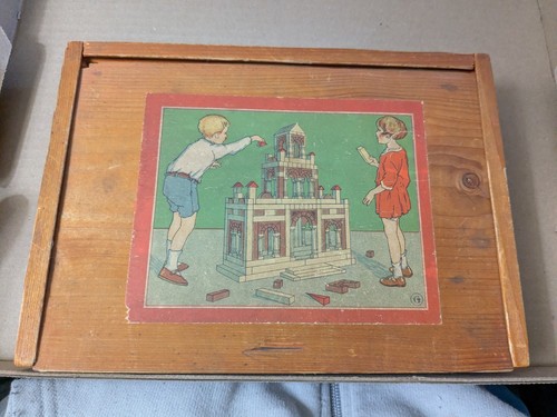 VINTAGE WOODEN TOY BUILDING BLOCK SET VERY OLD LOOKS LIKE IT WAS NEVER ...