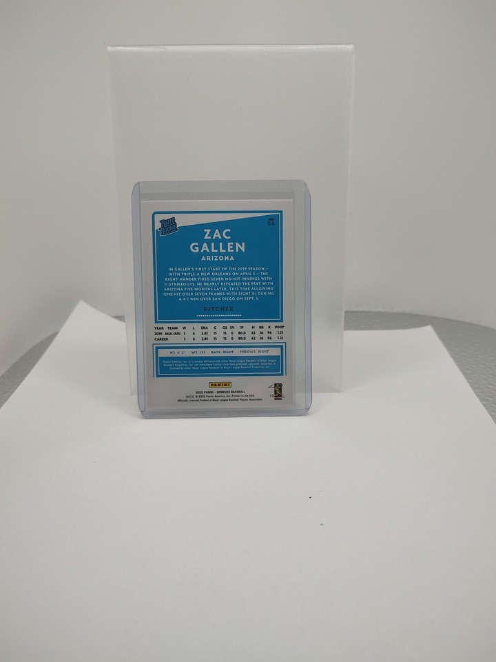 2020 Donruss Career Stat Line #54 ZAC GALLEN RC Rookie /212 Arizona ...