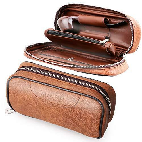Scotte PU Leather Tobacco Smoking Wood Pipe Pouch Case/bag for 2 Brown ...