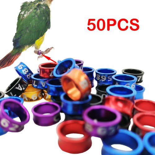 50X 3~8mm Aluminium alloy Closed-loop Bird Leg Bands Parrot Canary ...