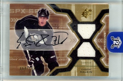 2006‑07 Upper Deck SPx Rookie Auto Jersey Evgeni Malkin RC /799 ...