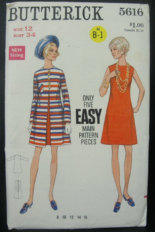 Butterick Sewing Pattern Dress Jacket Vintage Misses Easy 5616 Size 12 ...
