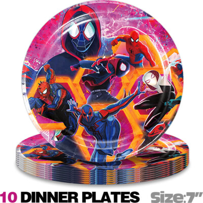 Miles Morales Spider Man Plates Party Supplies Tableware Disposable ...