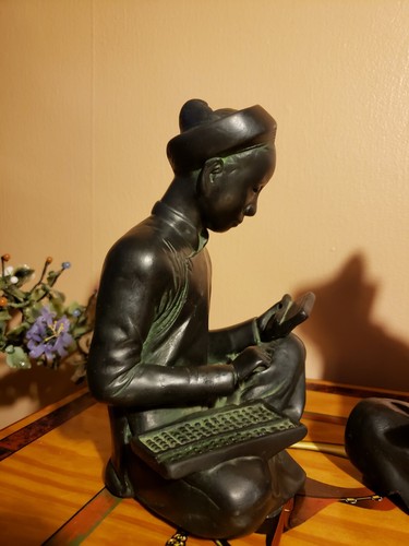 Vintage Austin Productions USA Pair Of Chinese Scribe And Mathematician ...