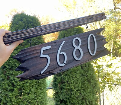 Custom House Number Wood. Personalized Address Sign. 8.5x20in 4Number ...
