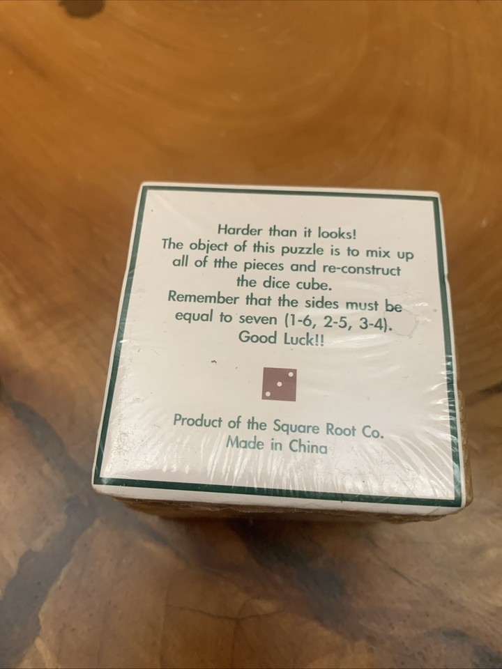 New Square Root Dice Cube puzzle wood game 2-3/4" | eBay