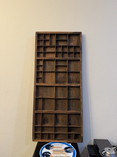 Vintage Wooden Letterpress Tray, Trinket Shelves | eBay