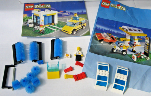 LEGO:Town 1255 Shell Car Wash 1256 Shell Station Incomplete Parts lot W ...