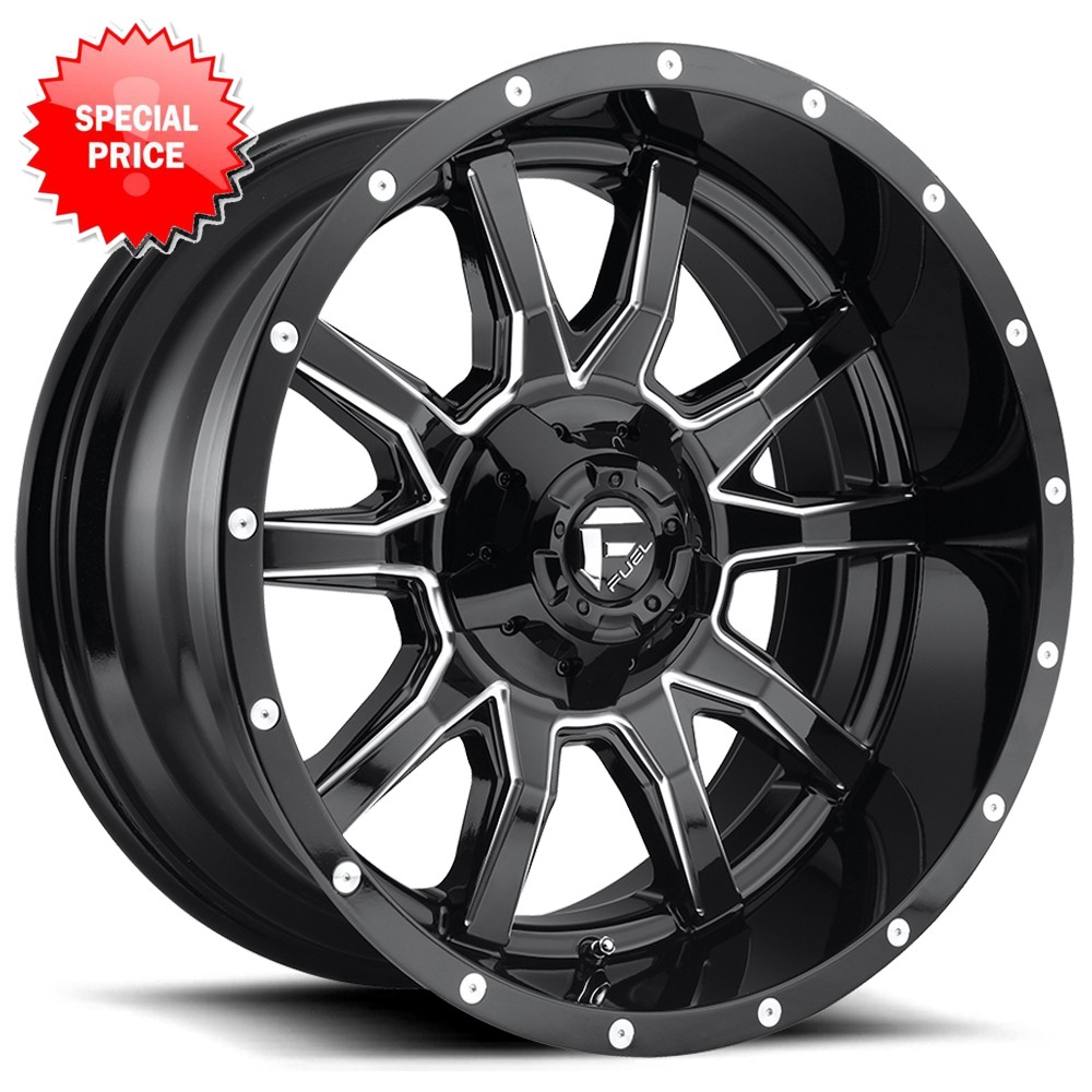 FUEL Vandal D627 17X9 5X114.3/5X127 Offset 1 Gloss Black & Milled (Qty ...