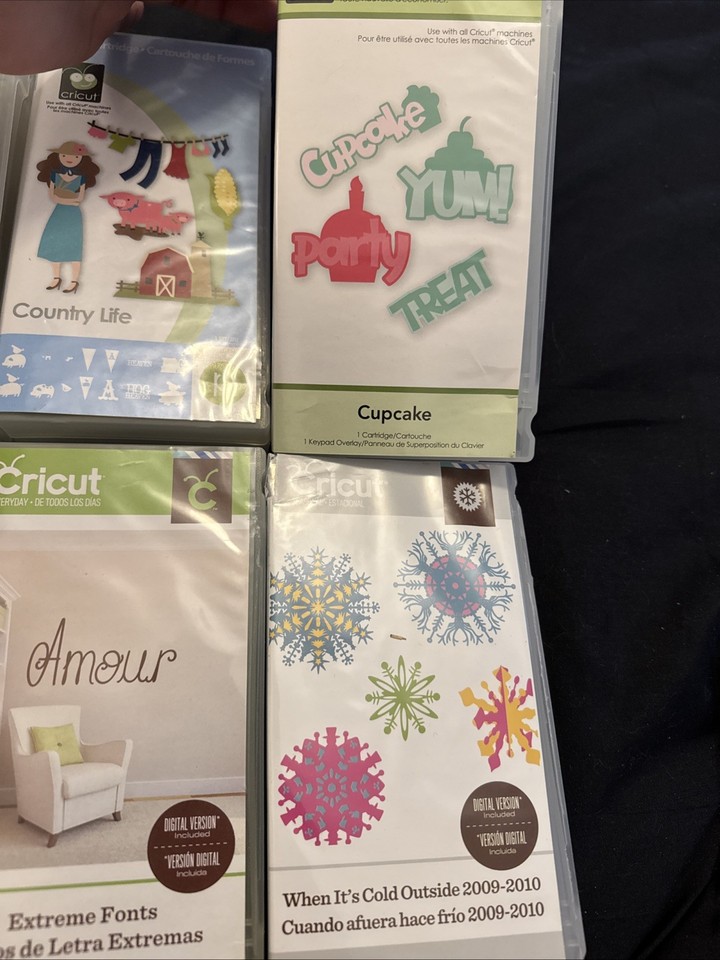 Lot Of 6 Cricut Cartridges Frozen Cupcake Extreme Fonts Pirate Mermaids ...