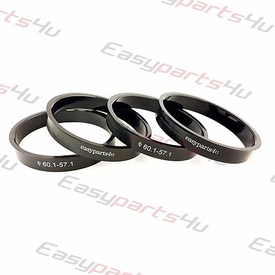 4x Spigot Rings 60,1 mm - 57,1 mm Conversion spigot rings for alloy ...