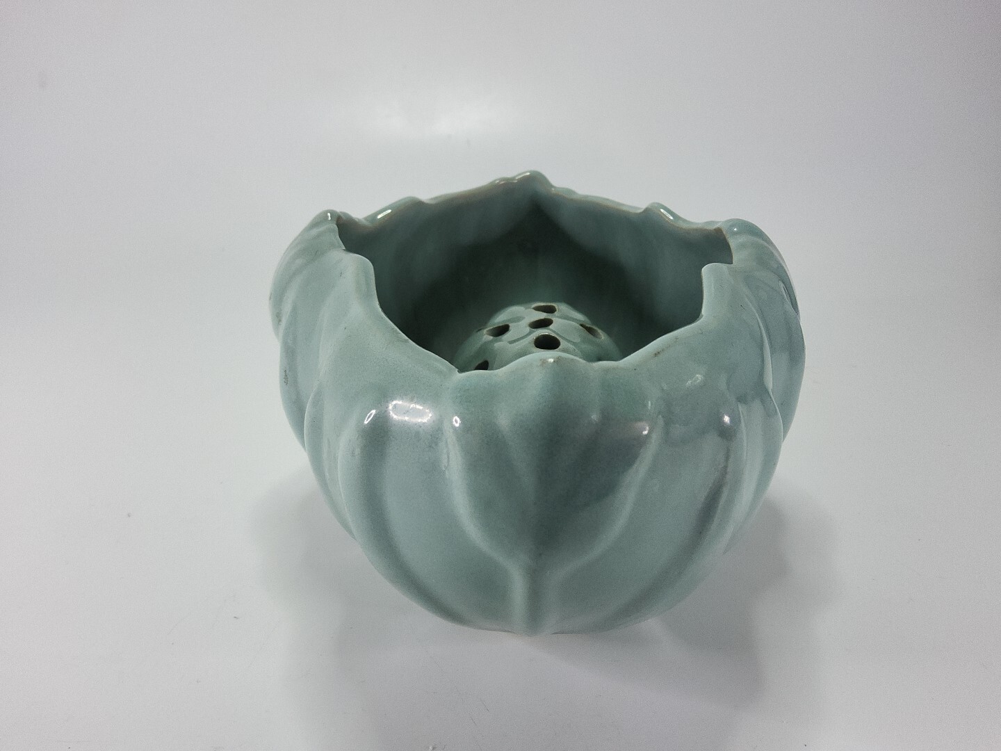 Original Vintage VAN BRIGGLE Pottery Acorn Console Bowl with Flower ...