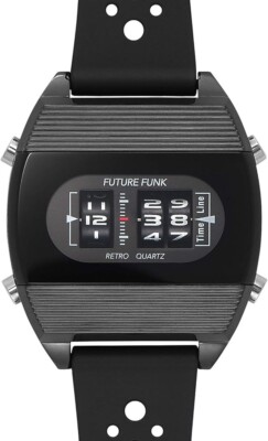 Future Funk FF104-BK-RB Wrist watches Rotating Drum System Retro Quartz ...